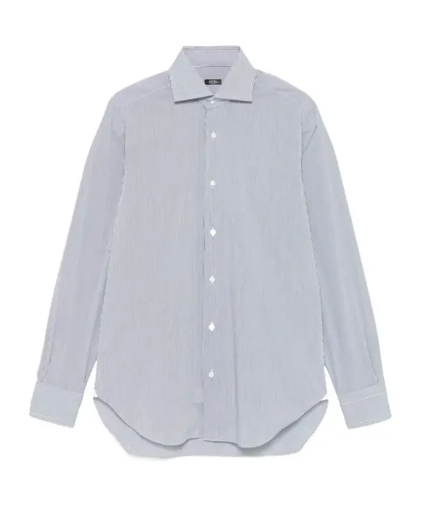BARBA NAPOLI Printed Striped Shirt - Gray