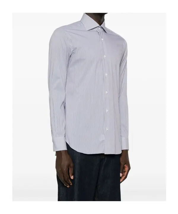 BARBA NAPOLI Printed Striped Shirt