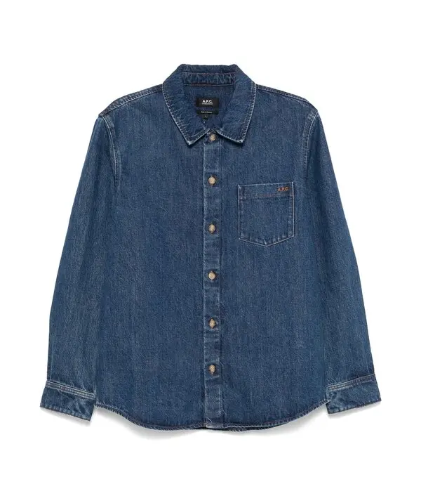 A.p.c. Logo Embroidered Shirt Jacket