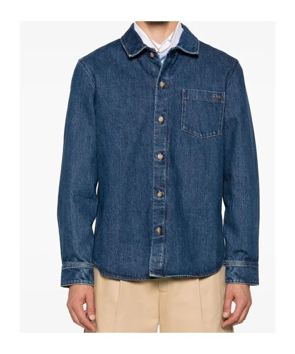 A.p.c. Logo Embroidered Shirt Jacket