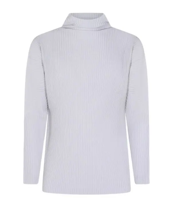 Issey Miyake High Neck Pleated Top