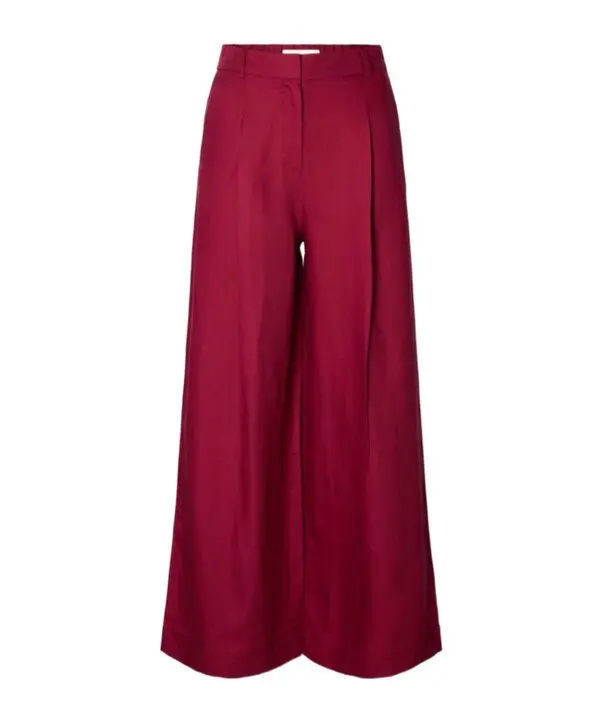 SELECTED Wide Fit Linen-blend Trousers