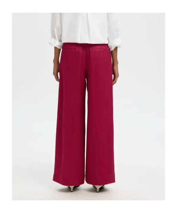 SELECTED Wide Fit Linen-blend Trousers
