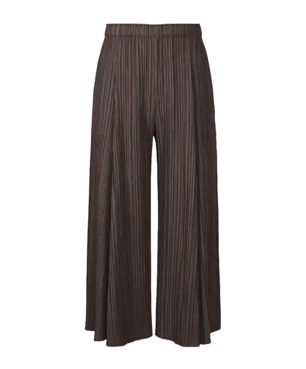 PLEATS PLEASE BY ISSEY MIYAKE Mellow Pleats Wide Leg Pants - Chocolate-colored