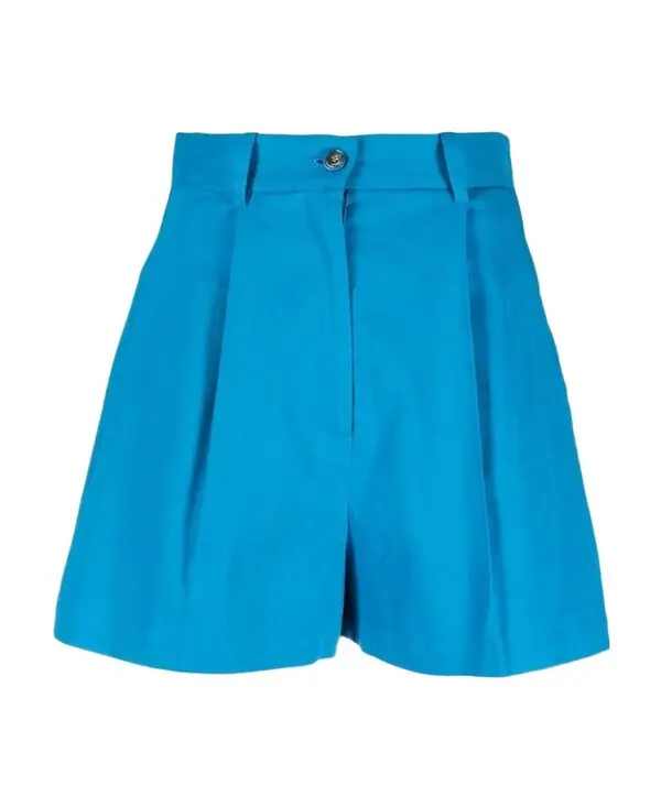 Pinko High-waist Pleated Shorts - Blue