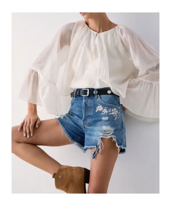 Liu Jo Ruffled Crewneck Blouse