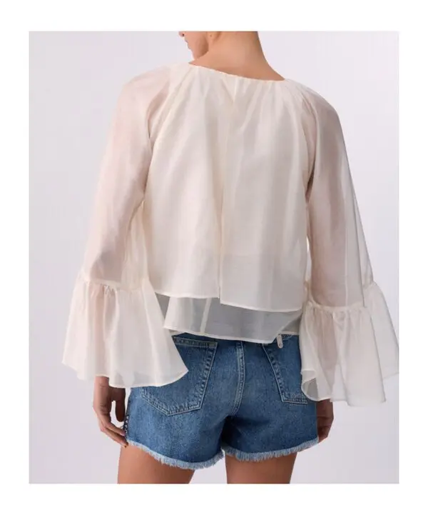 Liu Jo Ruffled Crewneck Blouse