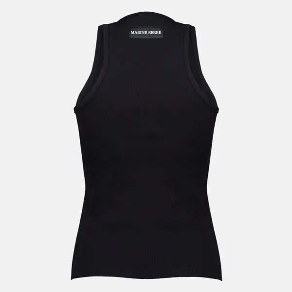 MARINE SERRE Crescent Moon Embroidered Sleeveless Tank Top