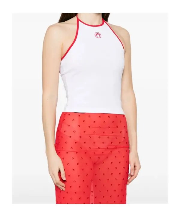 MARINE SERRE Moon Logo Halter Neck Tank Top