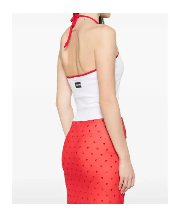 MARINE SERRE Moon Logo Halter Neck Tank Top