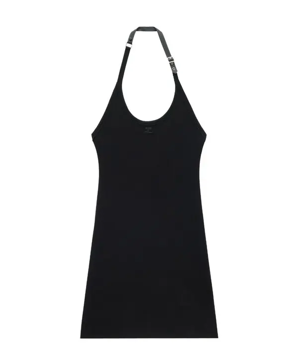 COURREGES Courrèges Holistic Buckle 90's Ribs Long Dress - Black
