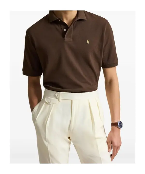 Polo Ralph Lauren Mesh-knit Embroidered-logo Polo Shirt