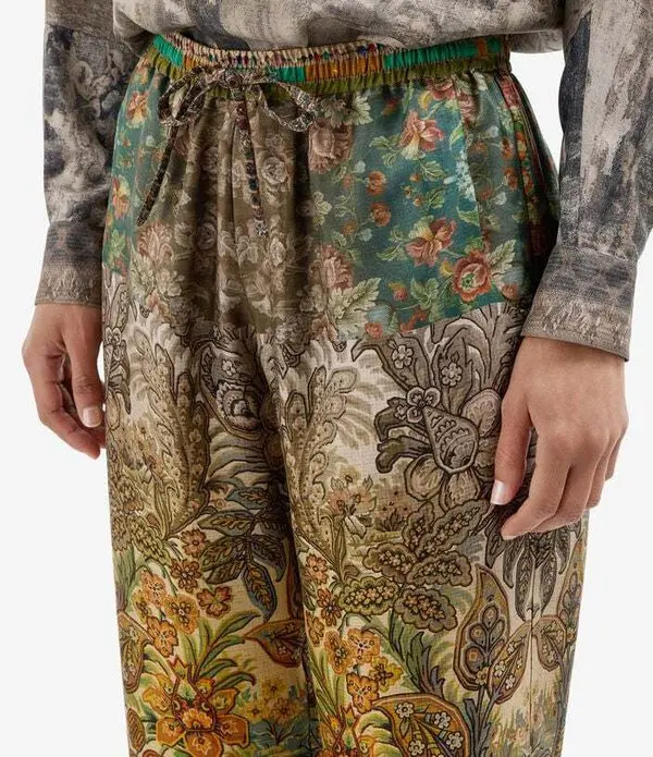 PIERRE-LOUIS MASCIA Aloe Elastic Waist Printed Casual Pants