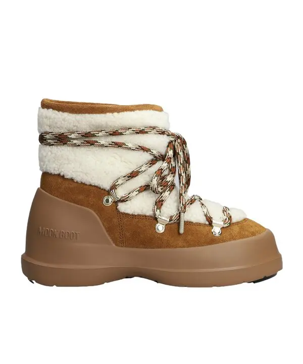 Moon Boot Luna Shearling Chunky Sole Boots - Brown