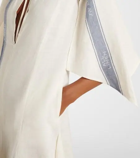 J.W.ANDERSON Jw Anderson Asymmetrical Linen Maxi Dress With Logo Bands