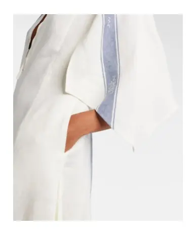J.W.ANDERSON Jw Anderson Asymmetrical Linen Maxi Dress With Logo Bands