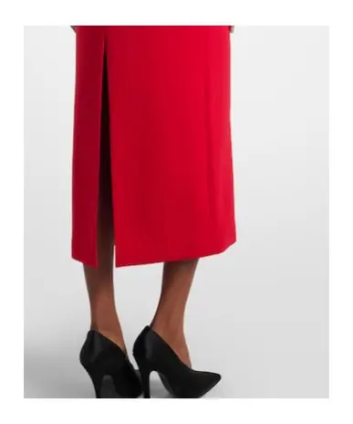 Magda Butrym Floral Appliqué Wool-blend Midi Dress - Red