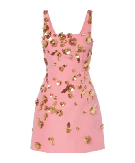 Carolina Herrera Floral Satin Mini Dress