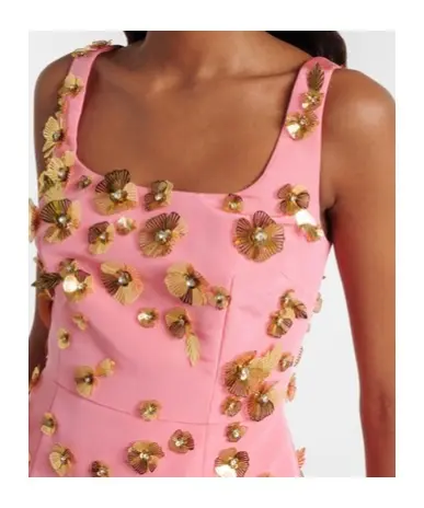 Carolina Herrera Floral Satin Mini Dress