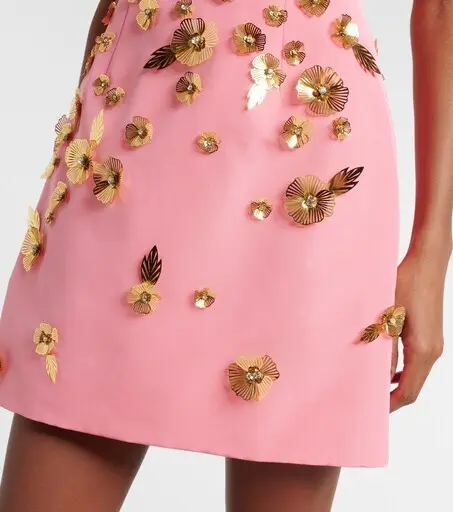 Carolina Herrera Floral Satin Mini Dress