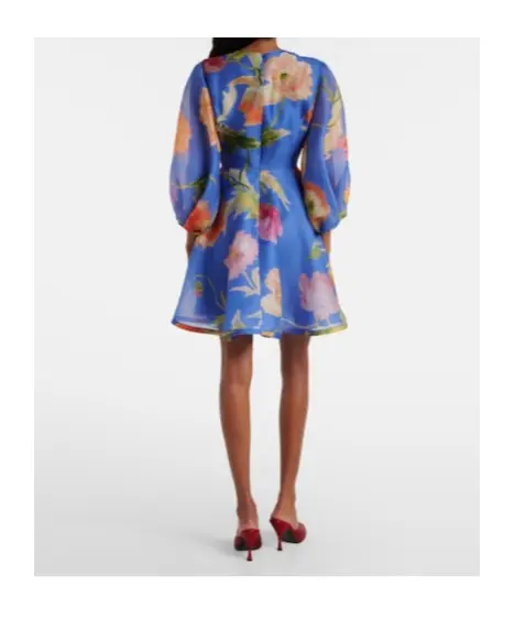Carolina Herrera Floral Silk Organza Minidress