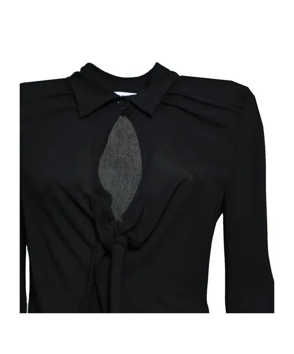 MSGM Draped Cut Out Detailed Shirt