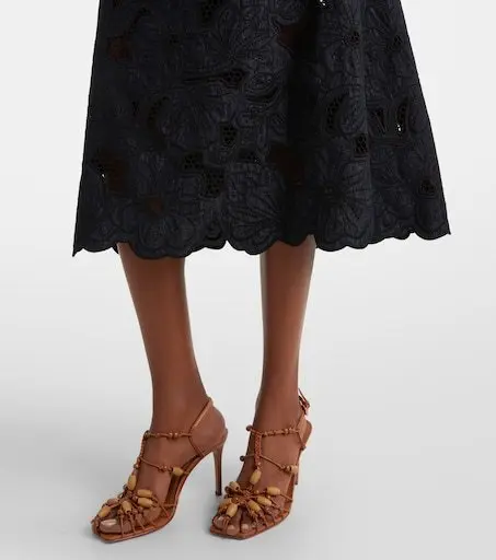 Veronica Beard Rosaura Floral Embroidered Denim Midi Dress - Black