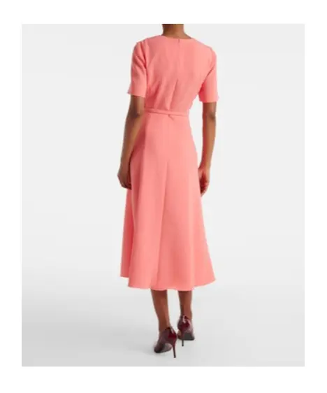 Carolina Herrera Belted Crepe Midi Dress