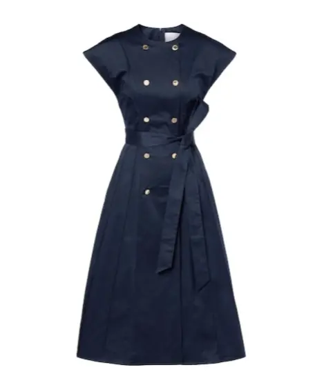 Carolina Herrera Cotton-blend Sateen Midi Dress - Black