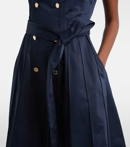 Carolina Herrera Cotton-blend Sateen Midi Dress