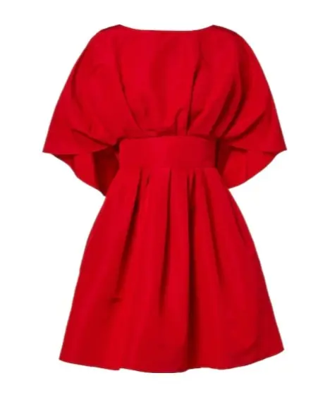 Carolina Herrera Fan Gathered Silk Minidress