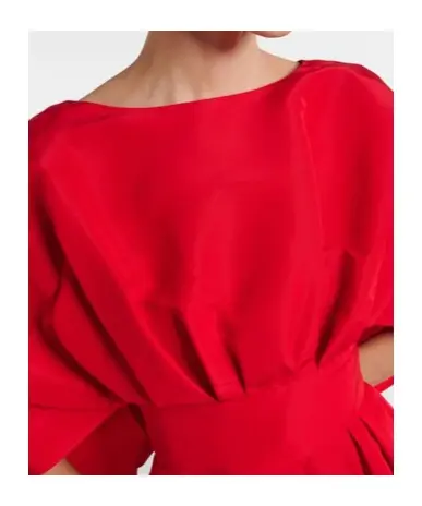 Carolina Herrera Fan Gathered Silk Minidress