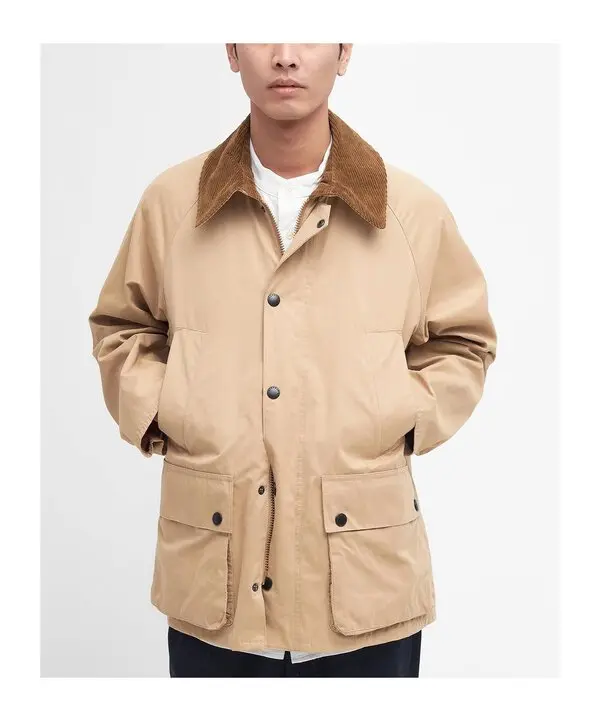 Barbour Bedale Corduroy-collar Long-sleeved Shirt Jacket - Nude