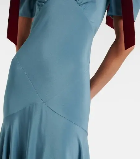 RODARTE Silk Crepe Gown With Velvet Bow Detail