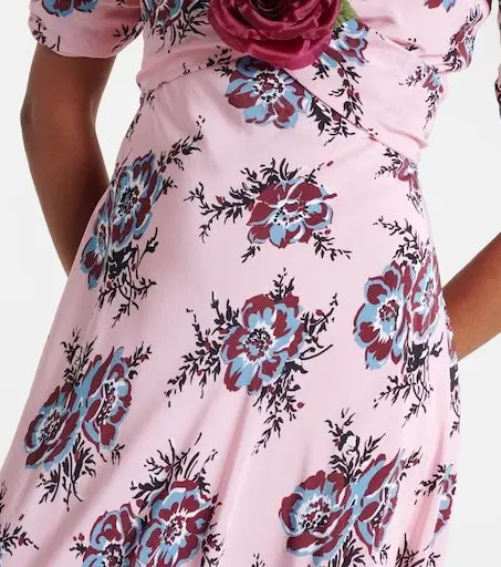 RODARTE Floral Applique Silk Gown