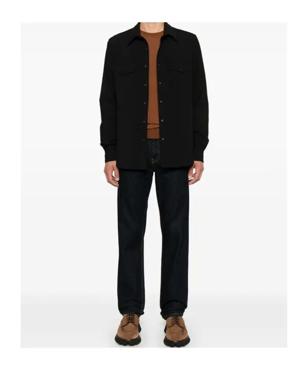 Aspesi Flannel Curved Hem Shirt Jacket
