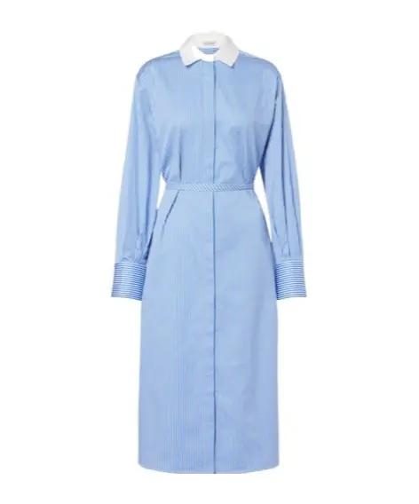 Altuzarra Floyd Pinstripe Cotton Poplin Shirt Dress - Blue