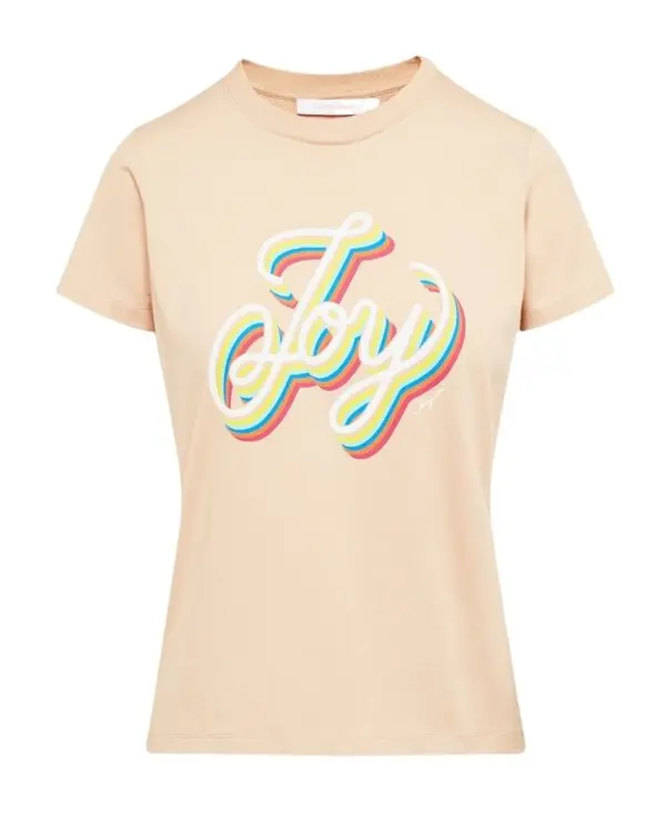 See By Chloé Graphic Printed Crewneck T-shirt - Nude