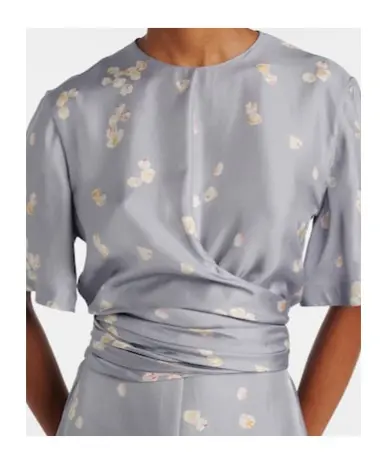 Altuzarra Kirsty Floral Draped Silk Midi Dress - Gray