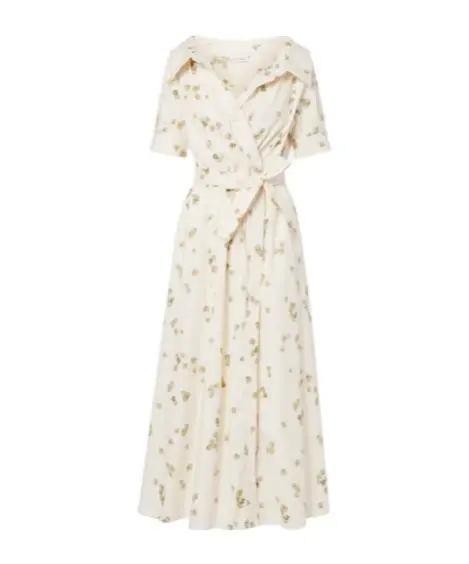 Altuzarra Lydia Floral Cotton-blend Wrap Dress - White