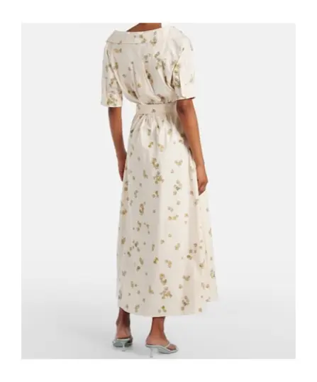 Altuzarra Lydia Floral Cotton-blend Wrap Dress - White