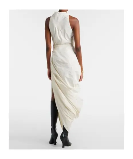 Altuzarra Dora Asymmetrical Ruched Midi Dress