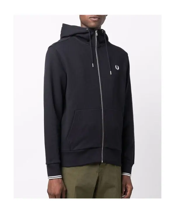Fred Perry Logo-embroidered Zipped Hoodie