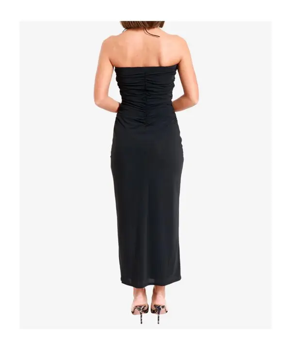 AMAZUIN Pleated Strapless Dress