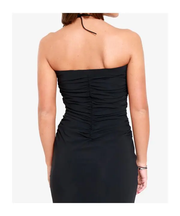 AMAZUIN Pleated Strapless Dress