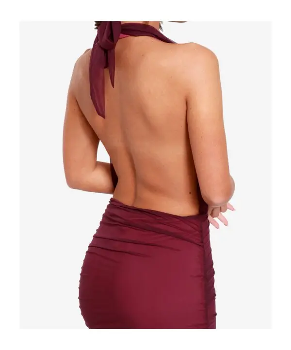 AMAZUIN Transparent Pleated Midi Dress
