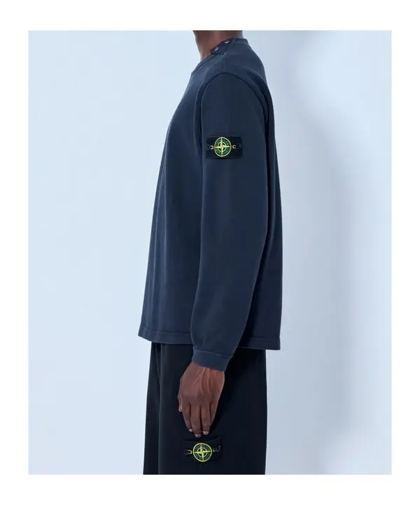 Stone Island Crewneck Sweatshirt With Sleeve Logo Patch