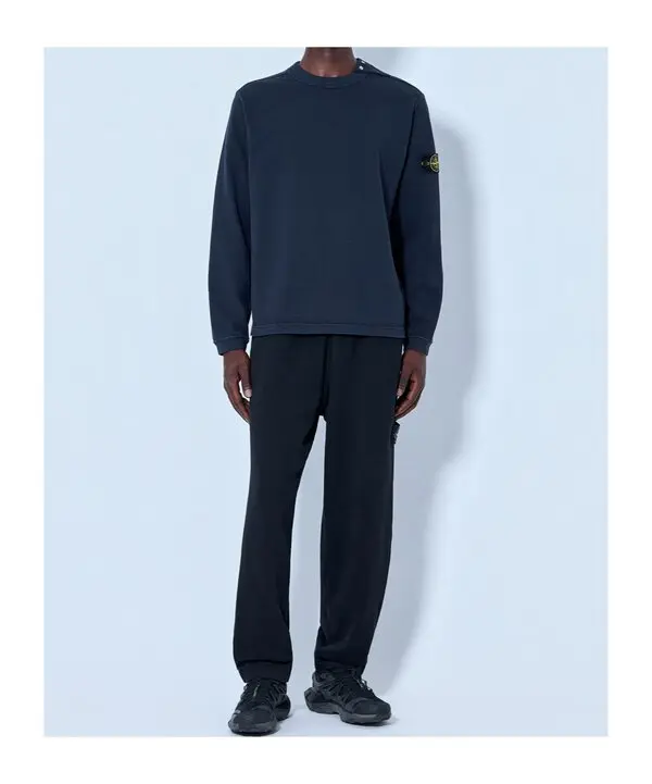 Stone Island Crewneck Sweatshirt With Sleeve Logo Patch
