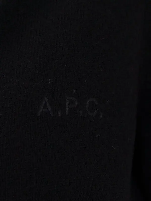 A.p.c. V-neck Logo Embroidered Cardigan