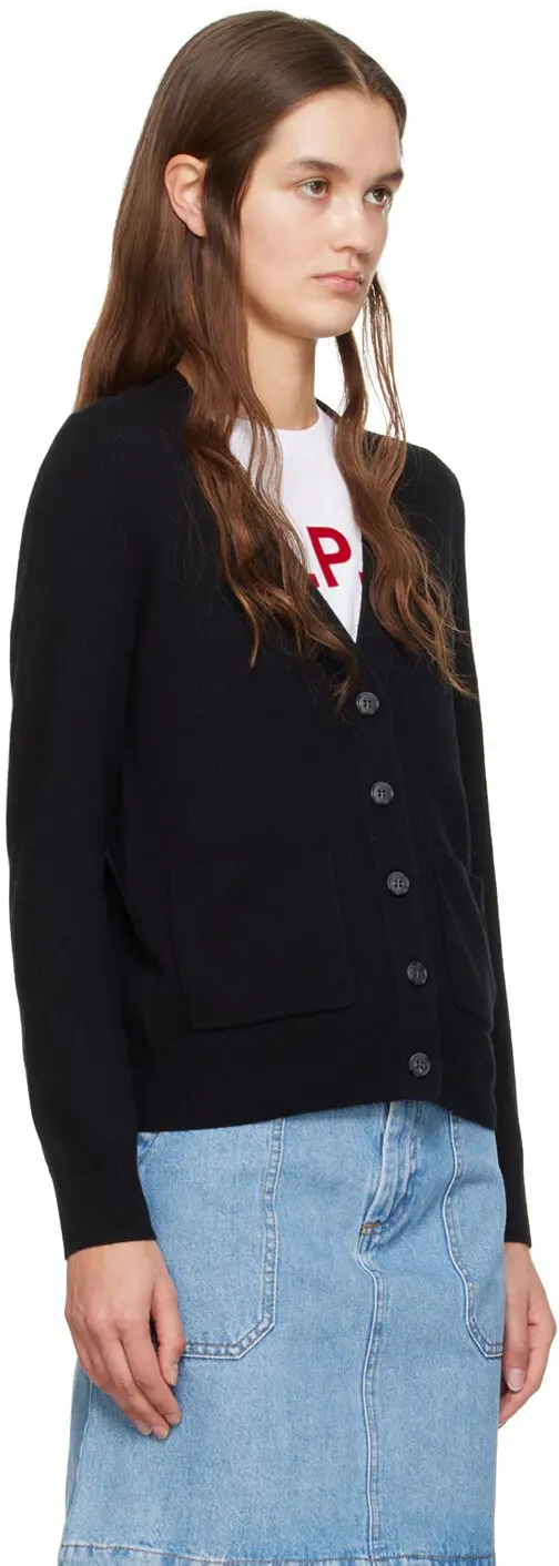 A.p.c. V-neck Logo Embroidered Cardigan